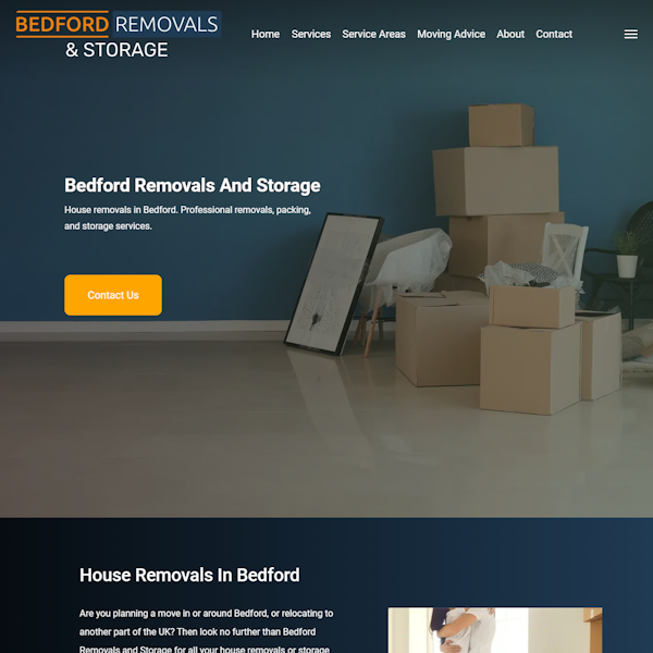 Captivating Design Showcase | Bedford Removals & Storage WP Site